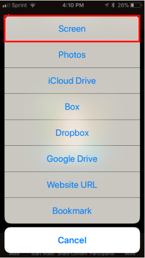 Zoom - iOS Screen Share