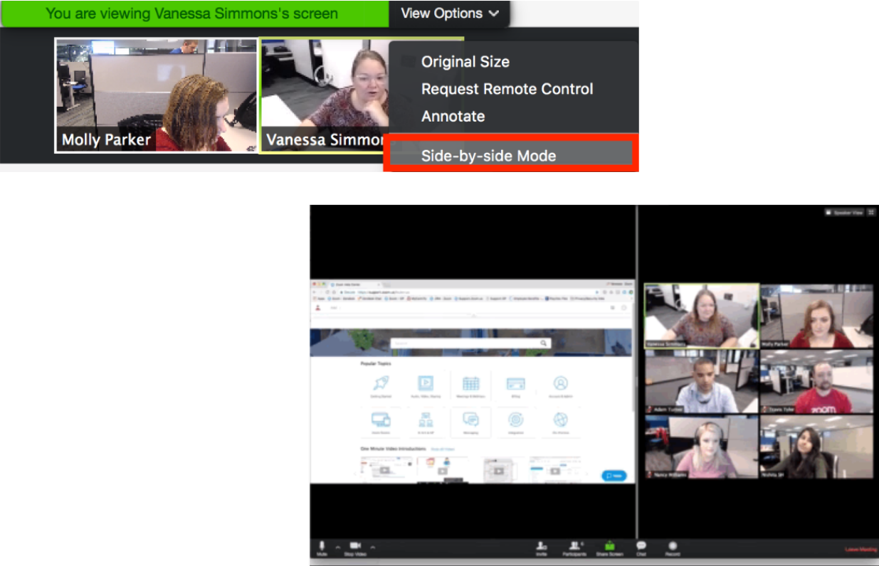 Managing Camera Views When Sharing Screen in Zoom