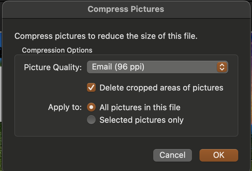 Compressing Images in PowerPoint