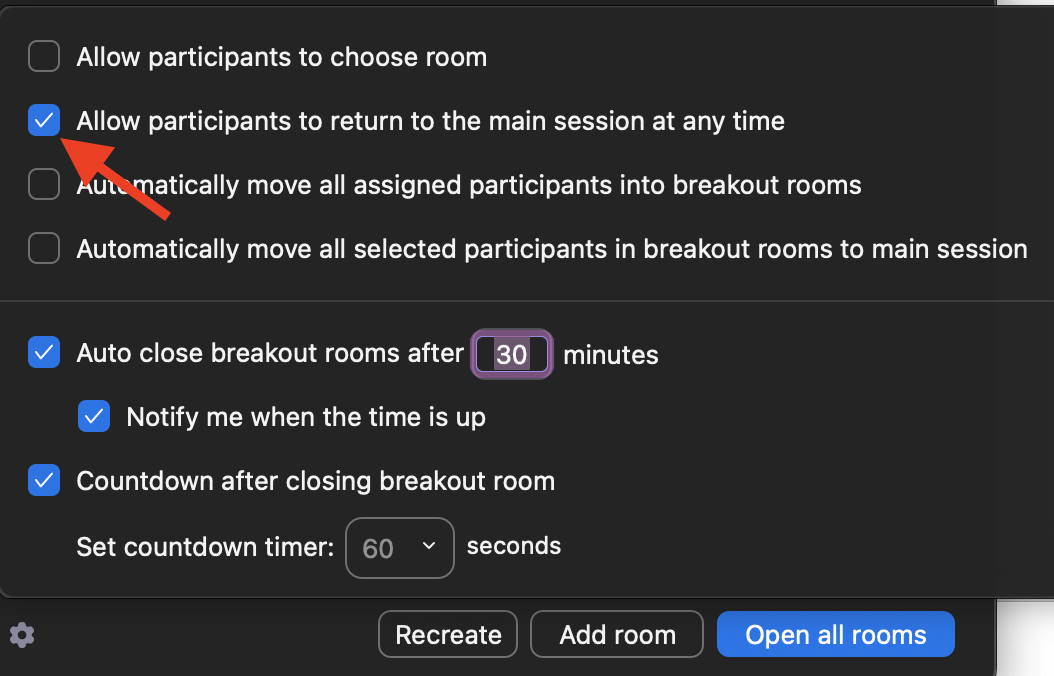 Disabling Participants' Ability to Return to Main Session in Zoom